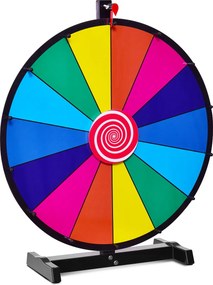 Costway Hračka 24" Wheel of Fortune Barevné kolo Hry pro loterijní hry Slovní