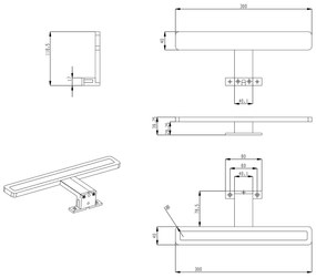 Sapho, MIRAKA LED svítilna, 5W, 230V, 300x35x120mm, akryl + chrom, MR300