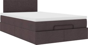 Osmanský rám postele s matrací tmavě hnědá 120x190cm textil 3312211