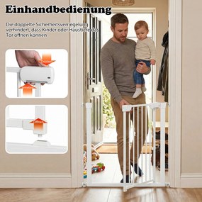 Costway Schodišťová brána bez vrtání se šířkou 75-82 cm Auto-Close dveřní brána