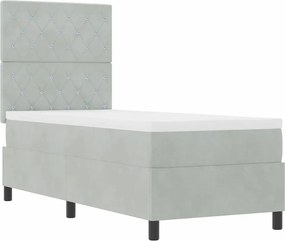 Postel s boxspringem s matrací Světle šedá 80 x 200 cm samet 3339728