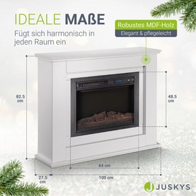 Juskys Elektrický krb s topením a LED efektem plamene Barva: černá, Velikost: trojúhelníková