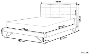 Béžová postel 160 x 200cm LANNION Beliani