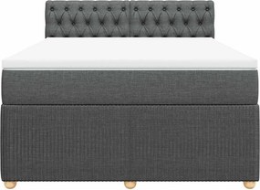 Box spring postel s matrací tmavě šedá 140x200 cm textil 3287487