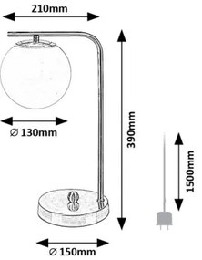 Rabalux 74203 - Stolní lampa KIARA 1xE27/35W/230V