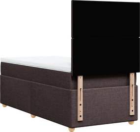 Box spring postel s matrací tmavě hnědá 90x200 cm textil 3291159
