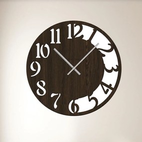 dřevo života Nástěnné hodiny CLOCK Zvolte barvu dekoru: Wenge, Velikost hodin: 60x60, Barva ručiček: Stříbrné