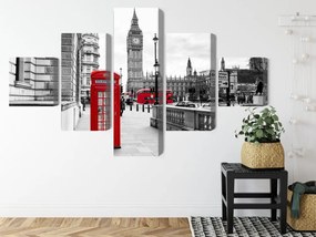 Vícedílný obraz Londýnská Telefonní Budka A Big Ben Nedostatek Nedostatek Plátno Canvas 200x120