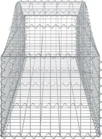 Klenuté gabionové koše 12 ks 200x50x40/60 cm pozinkované železo 3145587