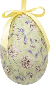 6ks dekorace závěsné vajíčko s květy Spring Egg - Ø 7*10 cm