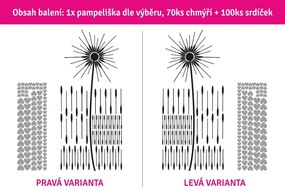 WALLVINIL Samolepky na zeď - Pampeliška 2012 Barva: Žlutá, Velikost: 60x25 cm, Pravá / Levá: PRAVÁ (rostlina je nakloněna doprava)
