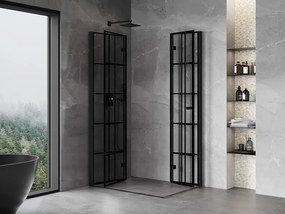 Mexen Mist-F Duo, skládací sprchový kout 100 x 95 cm, čiré sklo-černá mřížka, 8A6-100L-095P-70-77