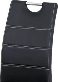 Jídelní židle DENIELE - černá ekokůže / nohy z lesklého chromu