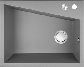 Laveo Grenada, 1-komorový granitový dřez 600x480x227 mm, šedá, LAV-SBG_510T