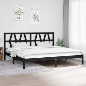 Rám postele černý masivní borovice 200 x 200 cm,  3104022