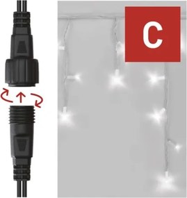Propojovací vánoční řetěz bez zdroje EMOS Connecting D2CC04 50LED krápníky 3m studená bílá částečně blikající