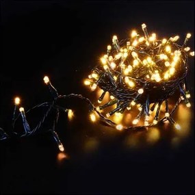 Vnitřní vánoční LED řetěz, teplá bílá, 5m 50 LED, napájení na baterie