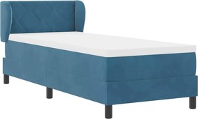 Postel s boxspringem s čelo Tmavě moddrá 80 x 200 cm samet 3340416