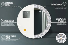 Kulaté dekorativní zrcadlo Geometrické ozdoby fi 70 cm