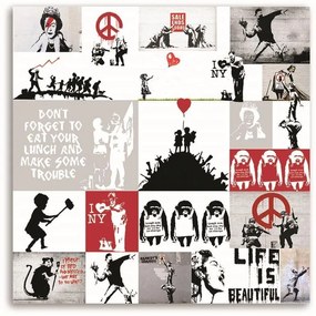 Gario Obraz na plátně Banksy mural - sbírka streetartových děl Rozměry: 30 x 30 cm