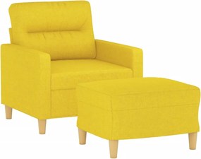 Křeslo s podnožkou světle žluté 60 cm textil 3201070