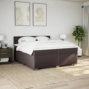 Box spring postel s matrací tmavě hnědá 200x200 cm textil 3288312