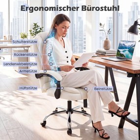 Costway Ergonomická manažerská židle s kolečky, nastavitelnou výškou sedáku