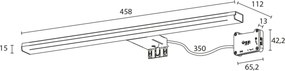 Sapho Sapho, FELINA LED svítilna, 10W, 458x15x112mm, chrom, FE045