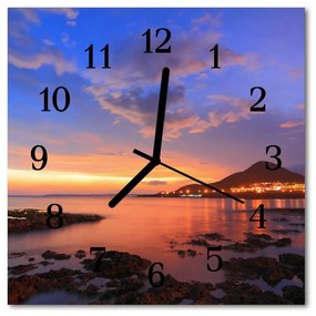 Skleněné hodiny čtvercové Mořský ostrov