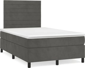Box spring postel s matrací tmavě šedá 120 x 200 cm samet 3143074