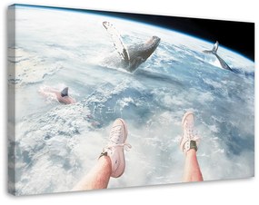 Gario Obraz na plátně Velryba oceán země - Bryantama Art Rozměry: 60 x 40 cm