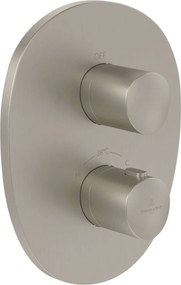 Villeroy & Boch Antao - Termostatická baterie pod omítku, pro 2 spotřebiče, s tělesem, matný kartáčovaný nikl TVS11100200064