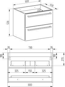 Mereo, Mereo Bino, koupelnová skříňka 80 cm, bílá, MER-CN661SN