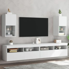 TV skříňky s LED osvětlením 2 ks bílé 30,5 x 30 x 60 cm - Default Title
