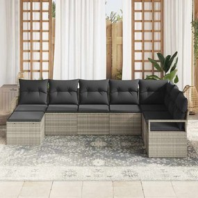 Set pohovek 7 ks Světle šedá polyratan 3346472