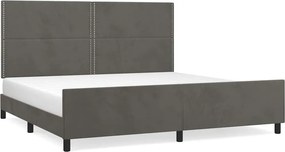 Rám postele bez matrace tmavě šedý 200 x 200 cm samet 3125715