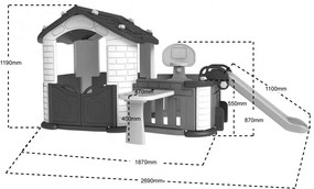Dětský zahradní domeček se skluzavkou 117 cm  5 v 1 CHD-808 Červený