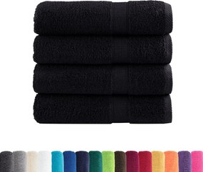 Prémiové osušky SOLUND 4 ks černé 100x150 cm 600 g/m² 137432