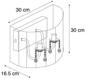 Klasická nástěnná lampa chrom s černým stínítkem - Ann-Kathrin 2