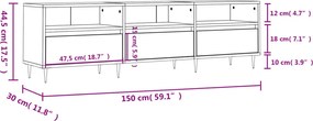 vidaXL TV skříňka 150 x 30 x 44,5 cm kompozitní dřevo [831272] Barva: Černá