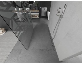 Mexen Kioto, průchozí sprchová zástěna 110 x 200 cm, 8mm sklo čiré/bílý vzor, 2x chromová stabilizační rozpěra, 800-110-002-01-85