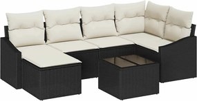 Set pohovek 7 ks Černá polyratan 3346797
