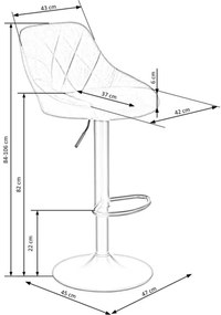 Barová židle 106x47 cm černá/hnědá