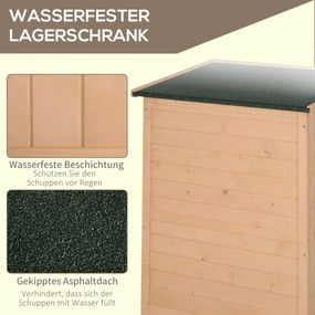 Outsunny zahradní kůlna na nářadí s policemi kůlna na nářadí zahradní kůlna z přírodního dřeva 75 x 56 x115 cm | Aosom