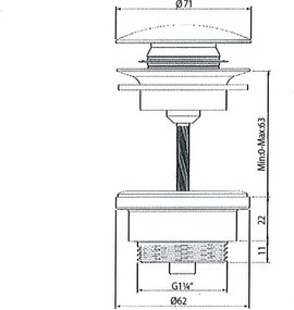 Sapho umyvadlová výpust 5/4“ click-clack keramická zátka bílá WEH060 Koupelny Bernold