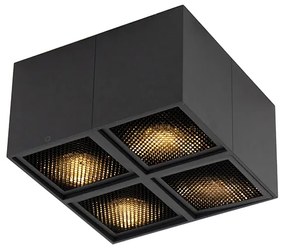 Designové bodové světlo černé 4-světlo - Qubo Honey