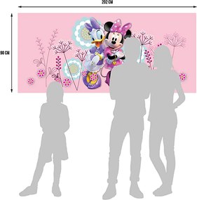 Dětská vliesová fototapeta na zed' Minnie a Daisy Květiny, Disney | 202 x 90 cm | DFTDNH 5390