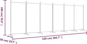 vidaXL 6dílný paraván 520x180 cm textil [350273] Barva: antracitová
