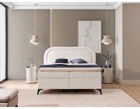 Bílá boxspring postel s úložným prostorem 180x200 cm Ornes – Ropez