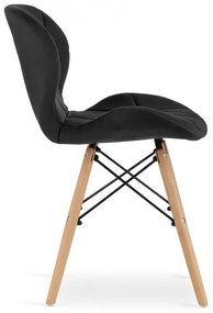 Jídelní židle LAGO černá (hnědé nohy)